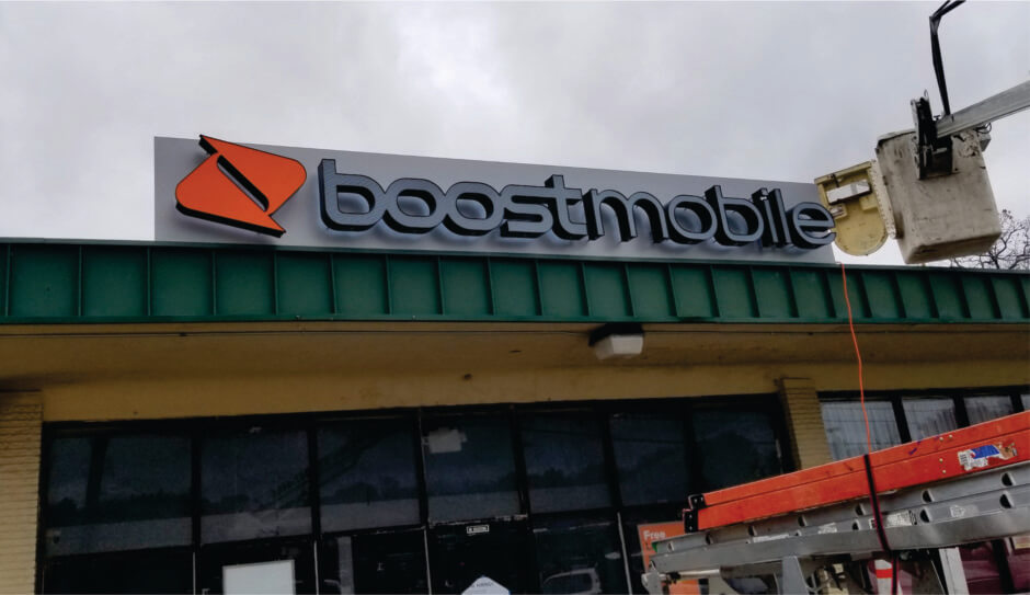 Boost Mobile in Dallas - Giant Sign Company